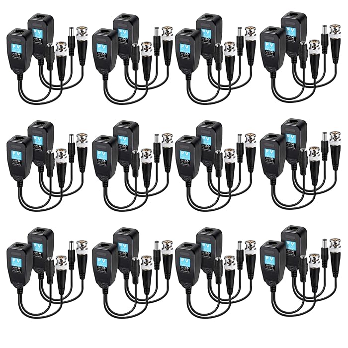 Buy Passive Video Balun 12 Pairs HD-CVI/TVI/AHD Passive Video Balun ...