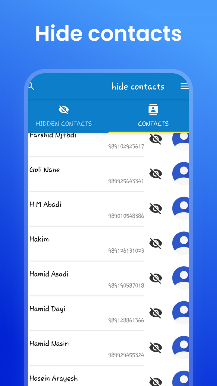 hide contacts - App on Amazon Appstore