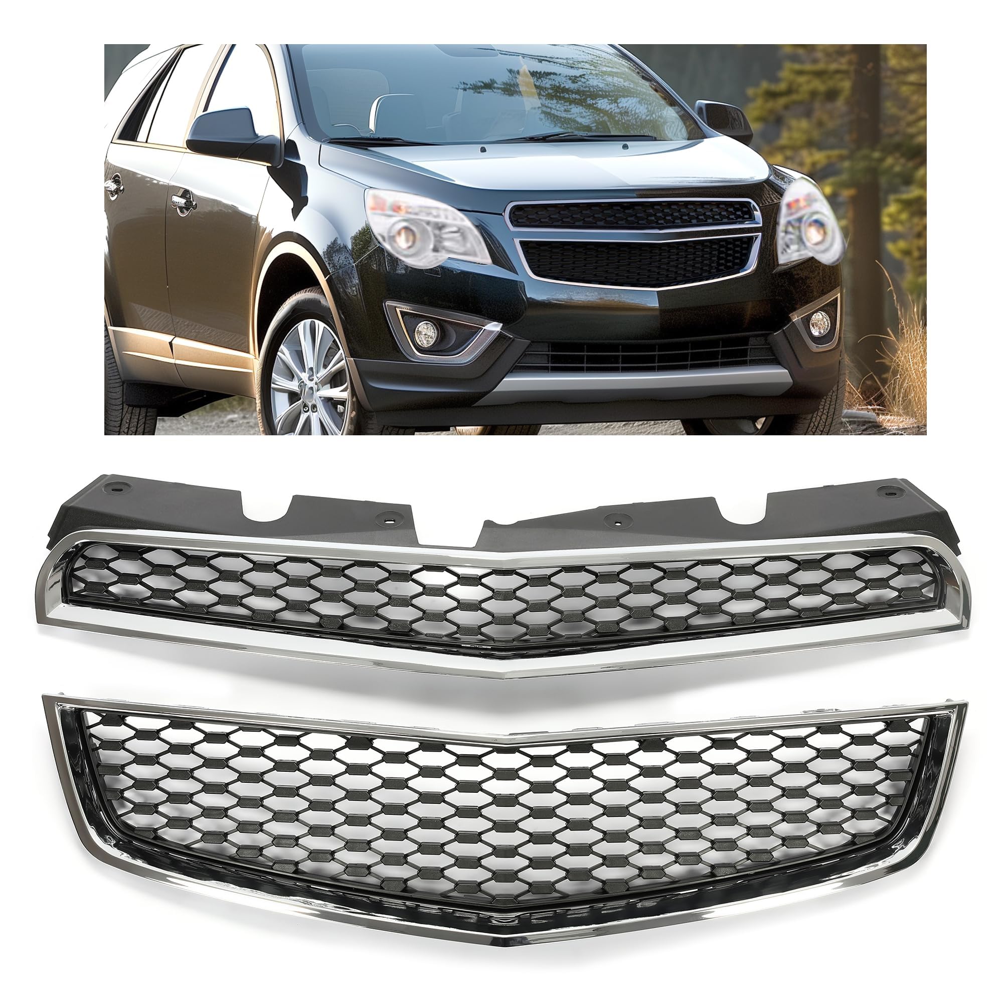 Amazon.com: KUAFU Upper & Lower Grille Compatible with 2010-2015 ...