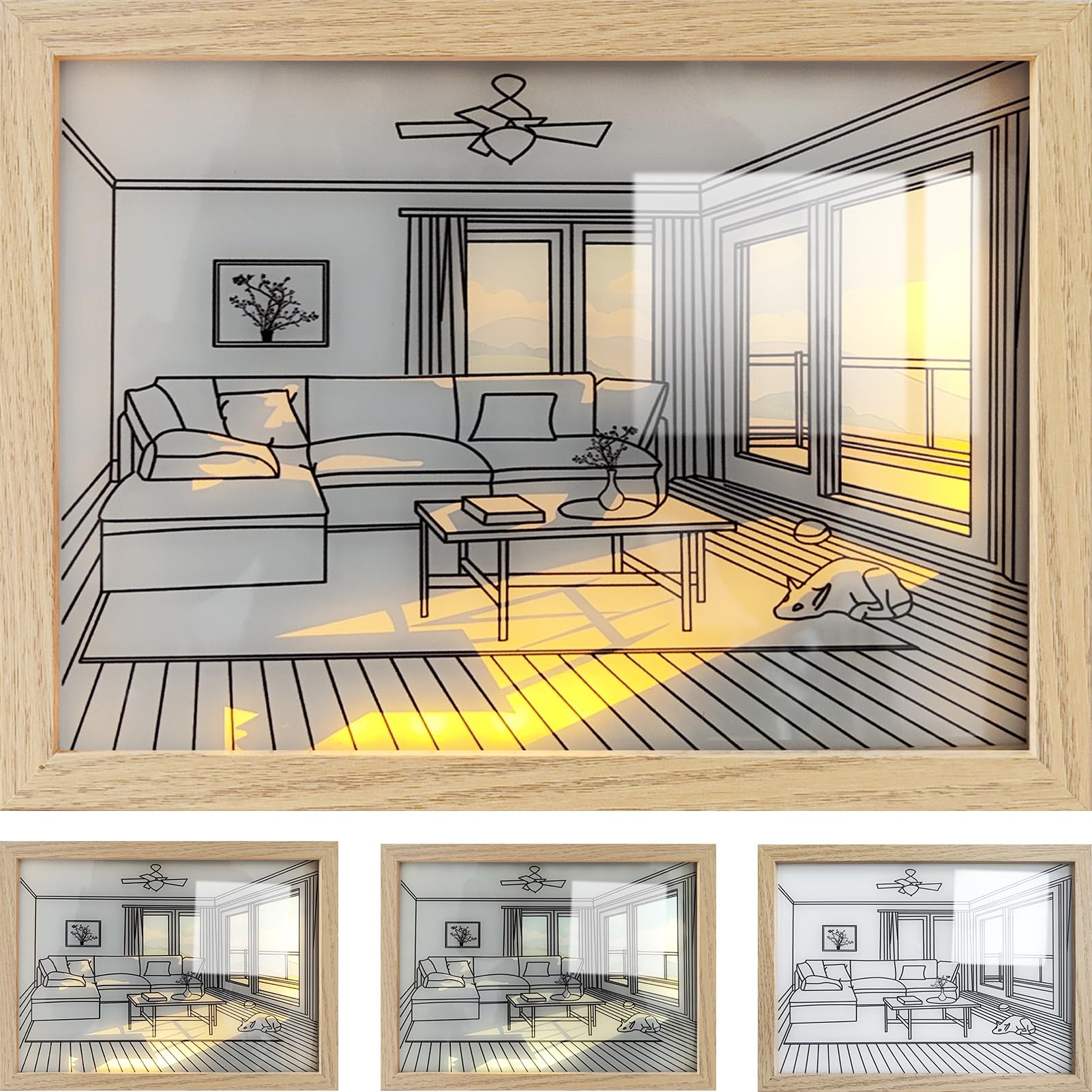 Amazon.com: WILNARA Light Up Painting Led Wall Art,(USB Powered - 3 ...
