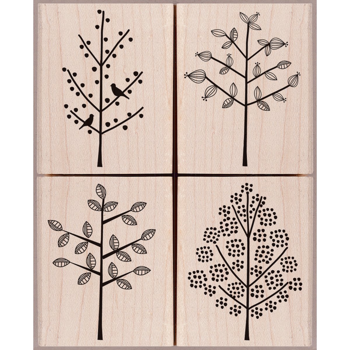 Amazon.com: Creative Trees Wood Mounted Rubber Stamp Set (LL230) : Arts ...