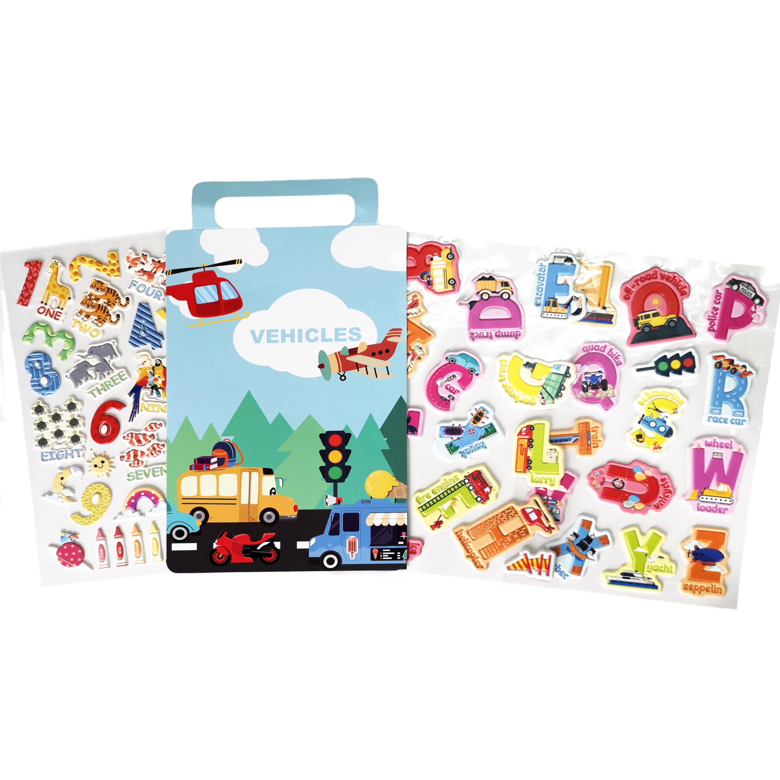 WALPLUS Foam Clings Removable Reusable Puffy Stickers for Kids Toddlers ...
