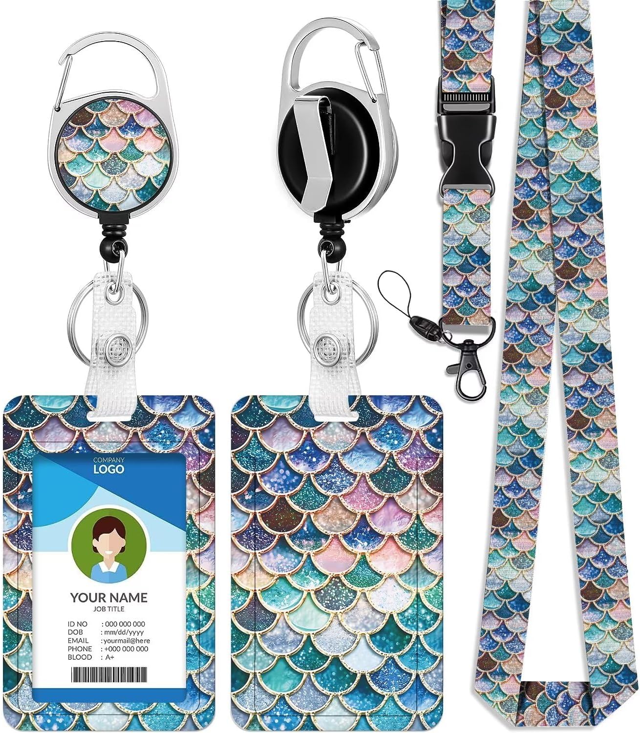 Amazon.com : IBOVODI Cute ID Badge Holder with Lanyard, Colorful ...