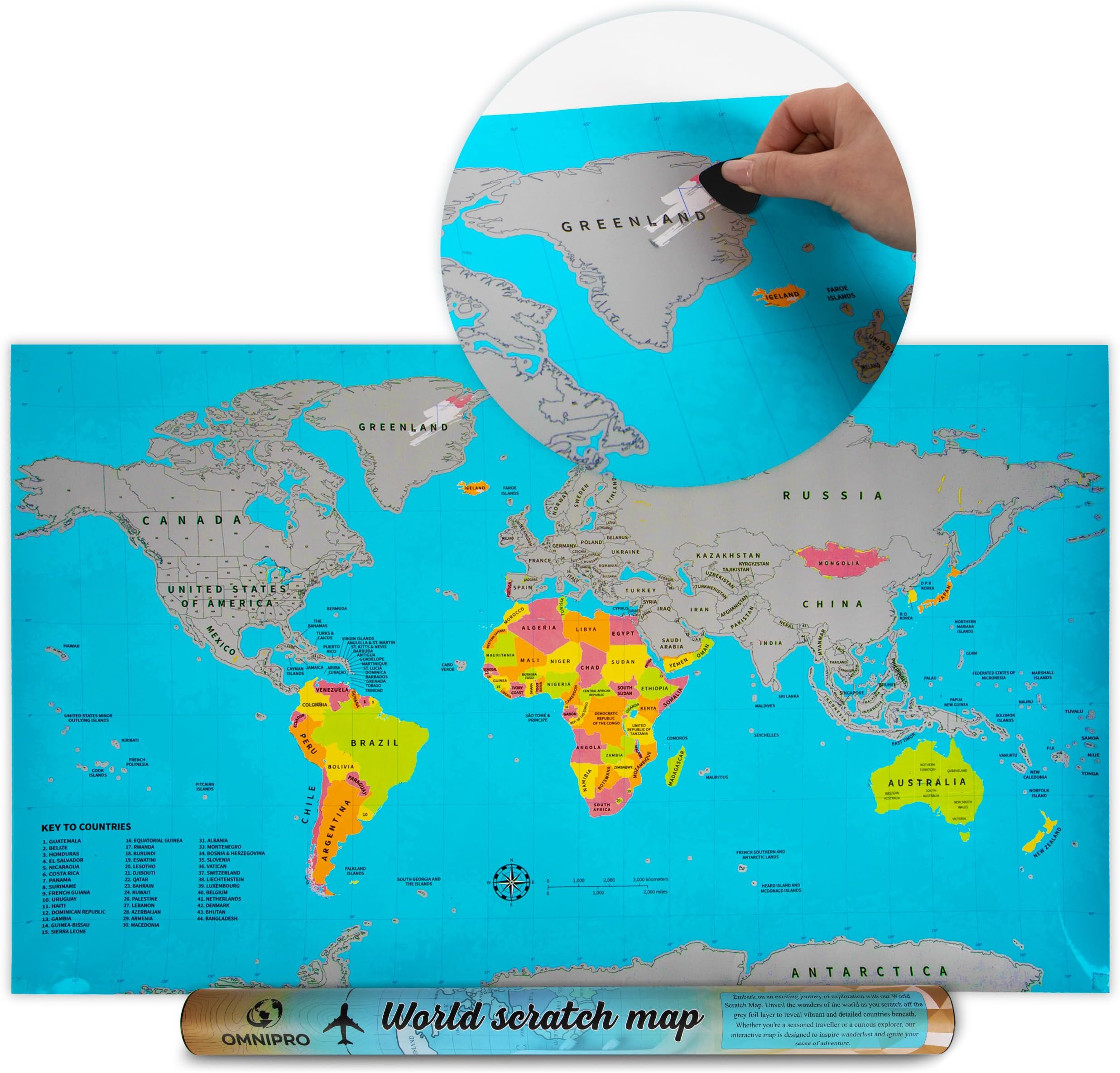 Amazon.com : OMNIPRO Extra Large Scratch Off World Map Poster - Vibrant ...