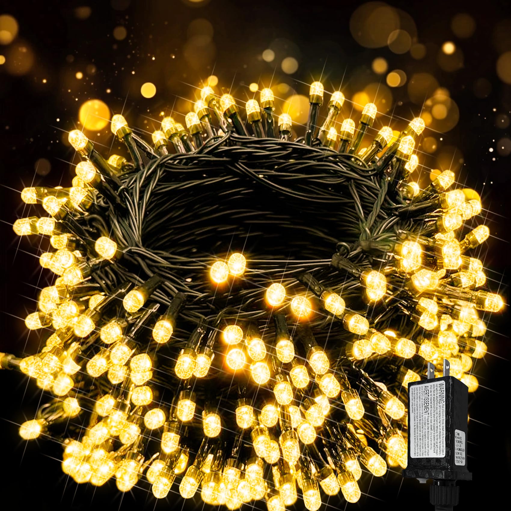 Amazon.com: ALENEY 500 LED Christmas String Lights Indoor Outdoor, 164 ...