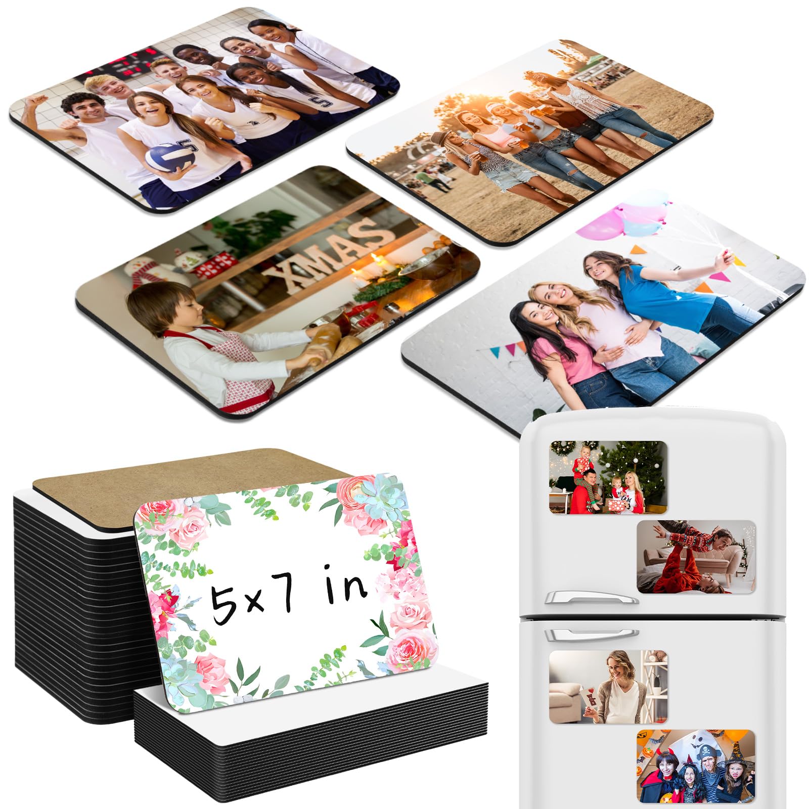 Amazon.com: Flutesan 32 Pcs Large Sublimation Magnet Blanks ...