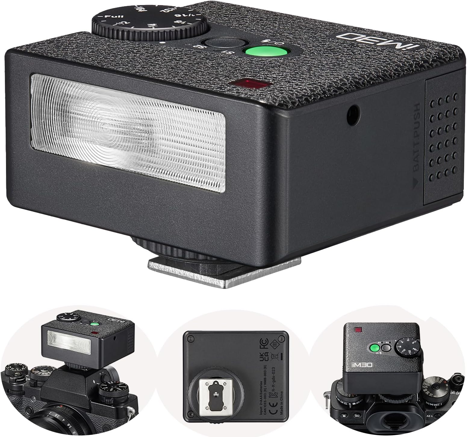 Godox iM30 Mini Camera Flash, GN15 with 7 Levels Flash Power, CCT 6500K ...