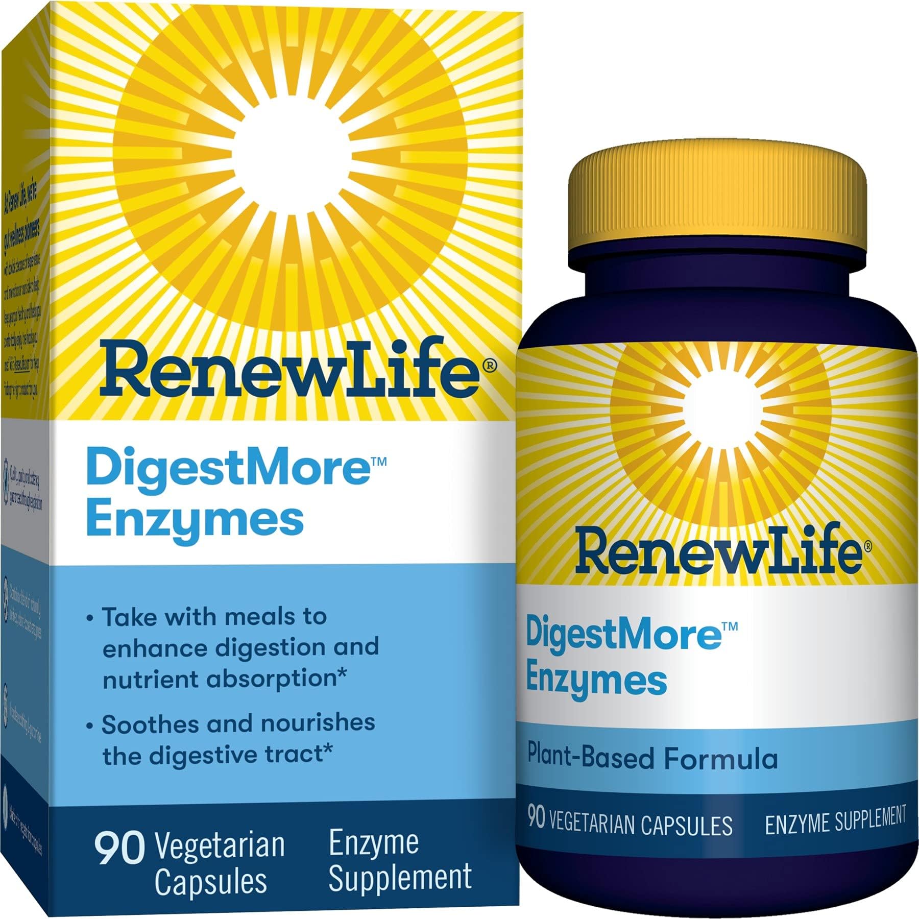 Amazon.com: Renew Life Adult Digestive Enzyme - L-Glutamine, DigestMore ...