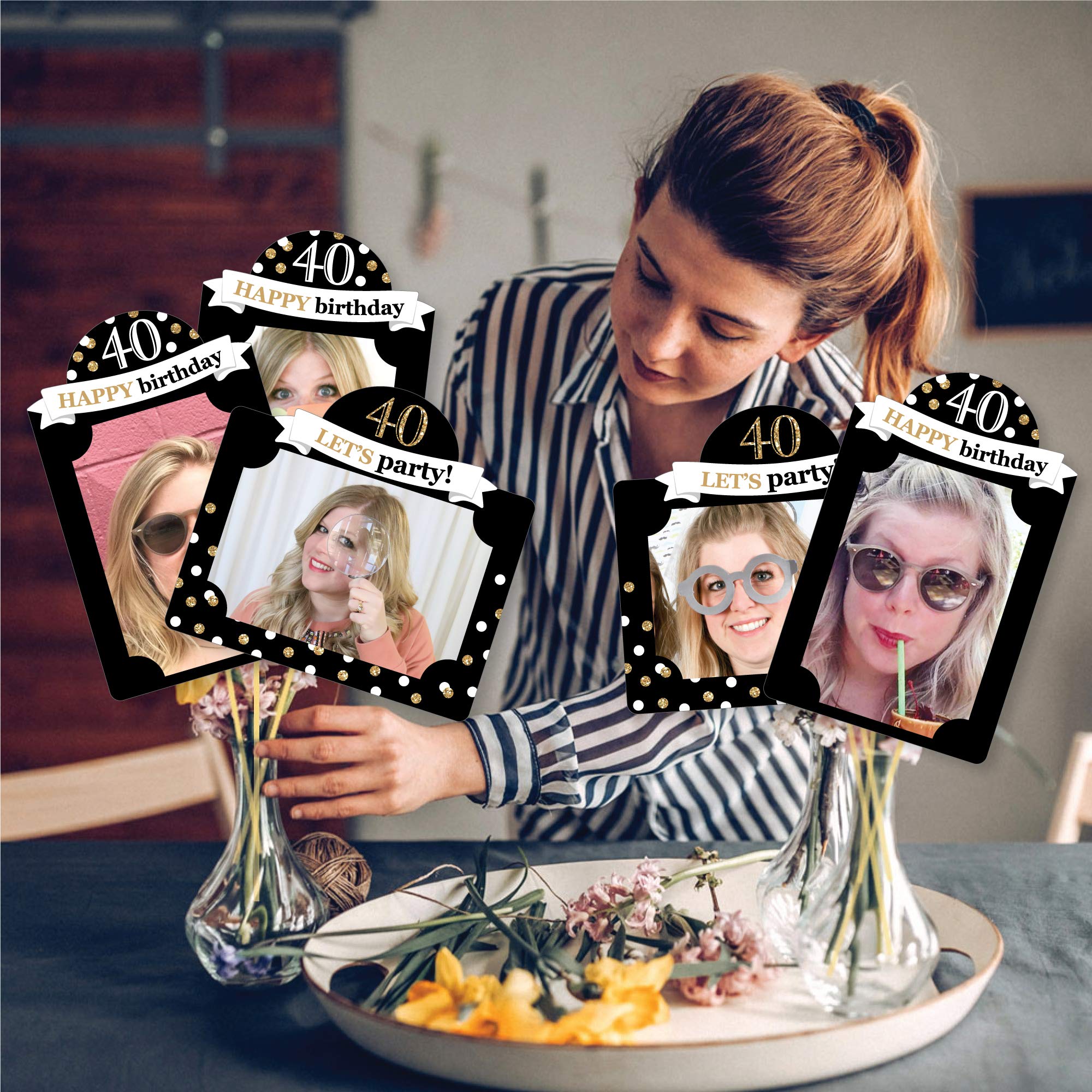 Snapklik.com : Big Dot Of Happiness 40th Birthday Photo Centerpiece Kit ...