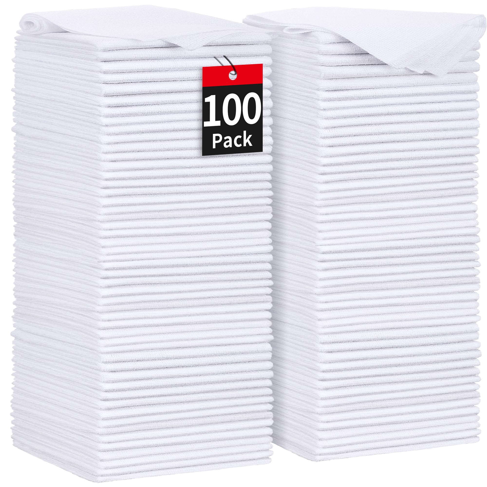 HOMERHYME Shop Towels Rags, 100 Pack Microfiber Cleaning Cloth Bulk ...