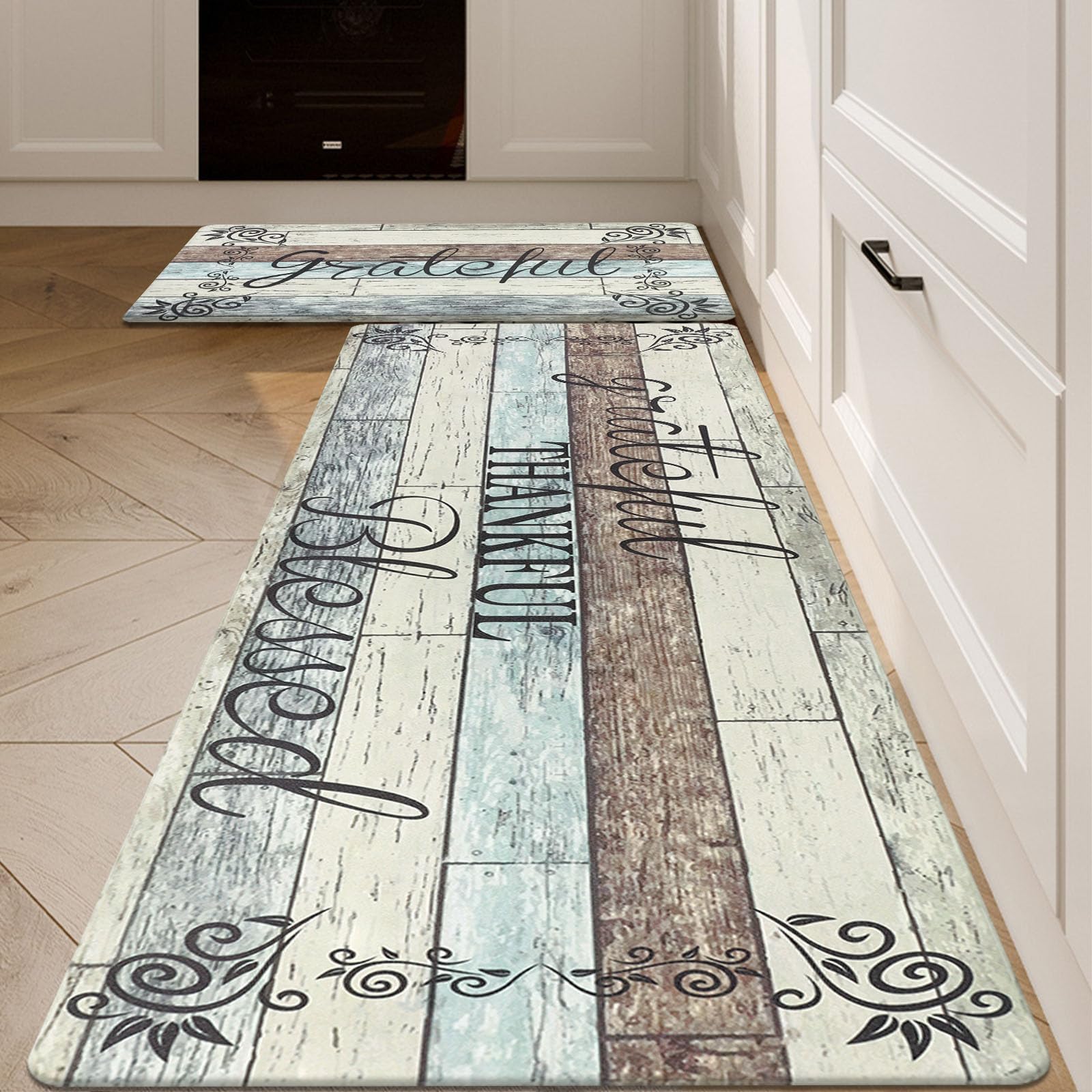 Amazon.com: HEBE Anti Fatigue Kitchen Mat Set of 2 Non Slip Cushioned ...