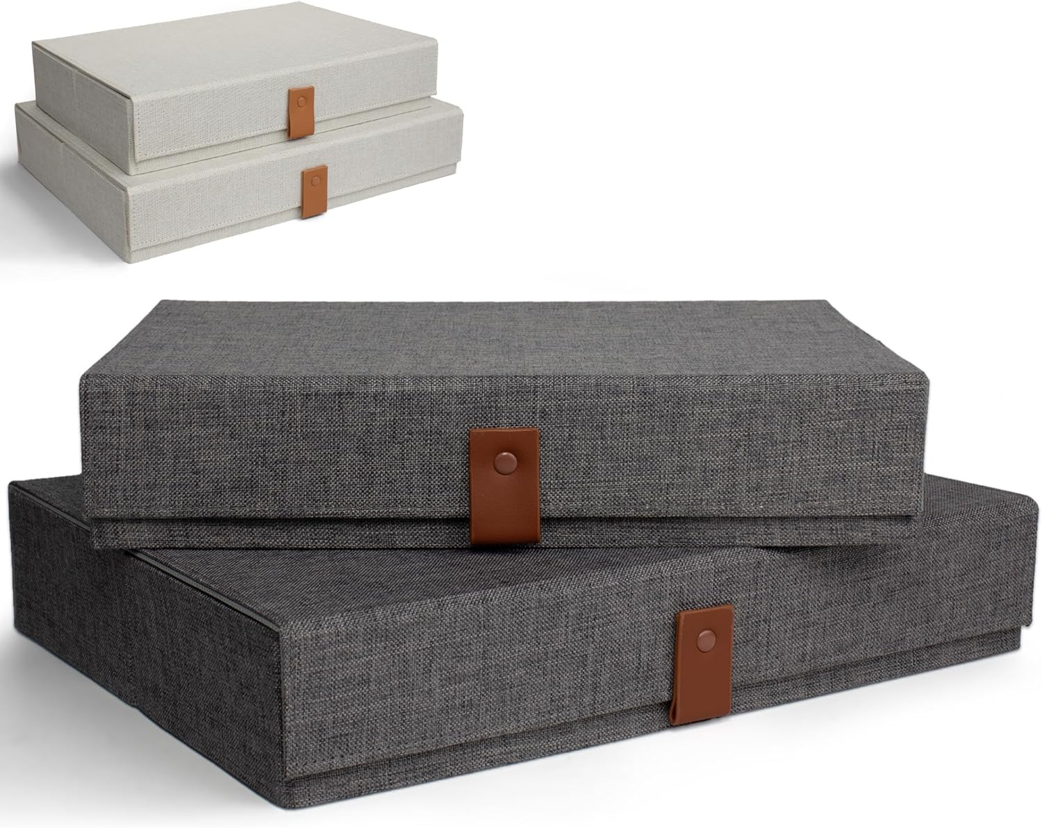 Amazon.com: Decorative Photo Storage Boxes with Lids - Set of 2 ...