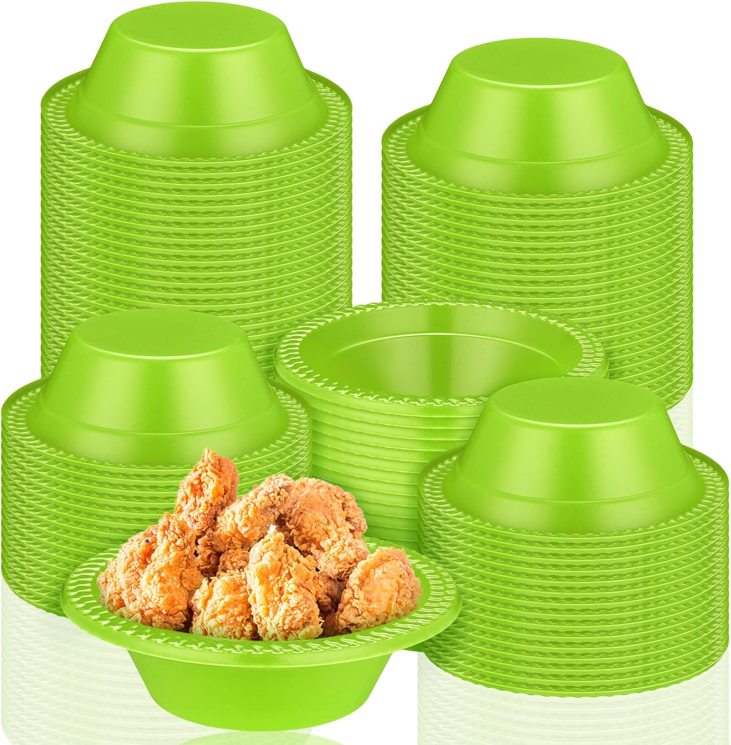 Amazon.com: Lallisa 100 Pcs 12oz Lime Green Disposable Plastic Bowls ...