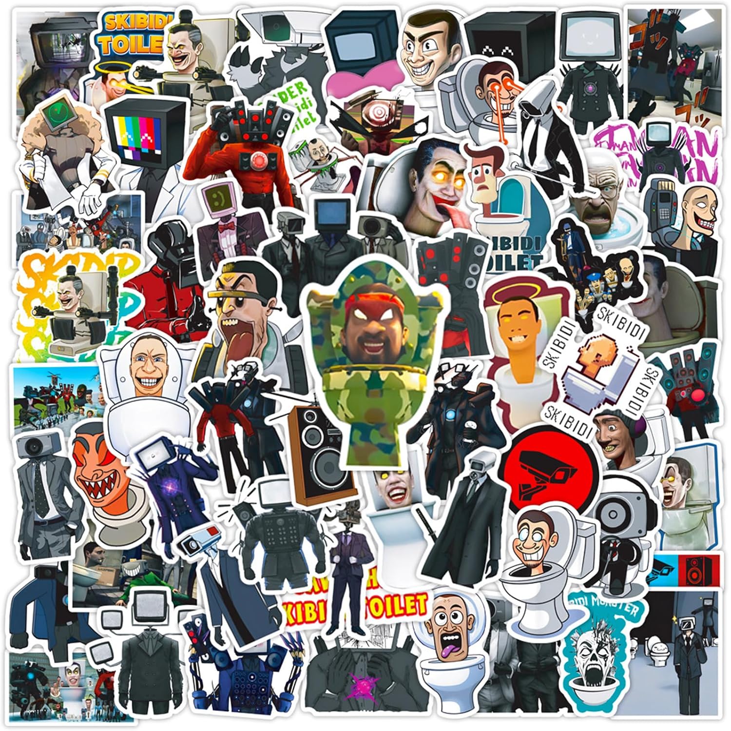Amazon.com: 100Pcs US TV Series Skibidi Toilet Stickers Magic Stickers ...