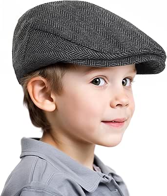 Amazon.com: Bawnhaw Kids Tweed Newsboy Cap for Boys, 20s Flat Beret for ...