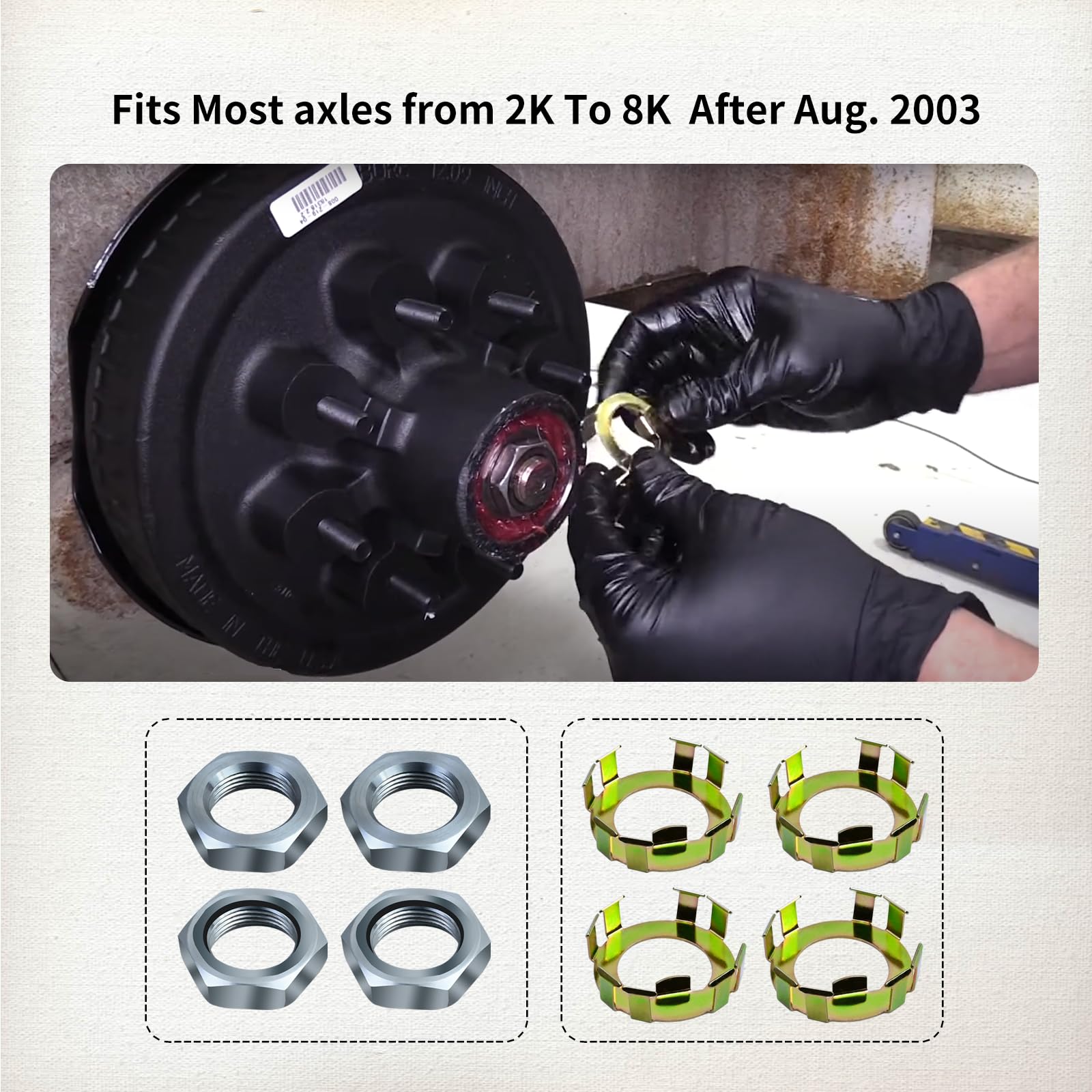 Snapklik.com : Vanshly6-191 6-190 Trailer Wheel Axle Nuts And Retainers ...