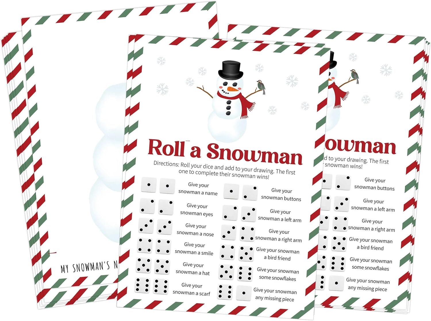 Amazon.com: Roll A Snowman Dice Game, Christmas Candy and Family Party ...