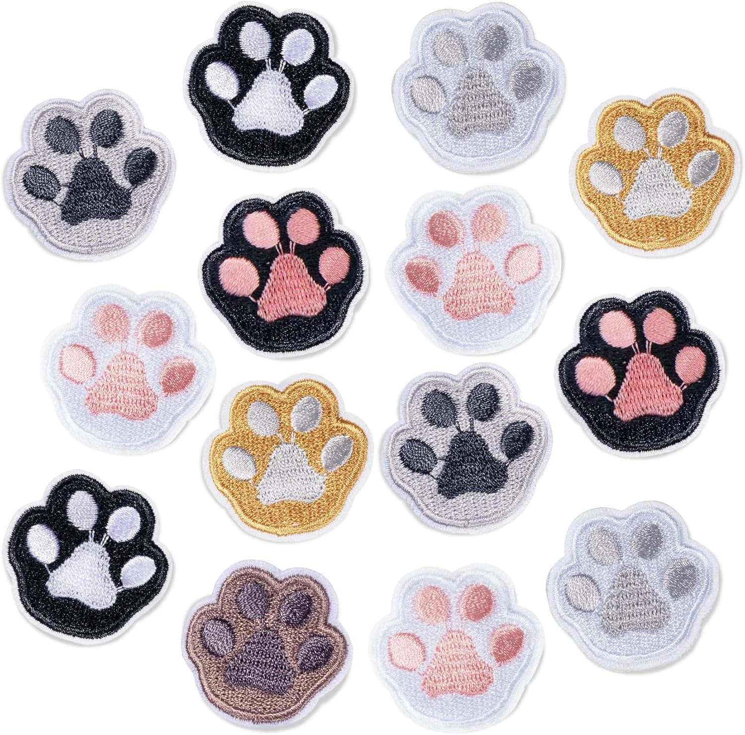 Amazon.com: Isslly 21PCS Paw Print Patches, Adhesive Paw Embroidery ...