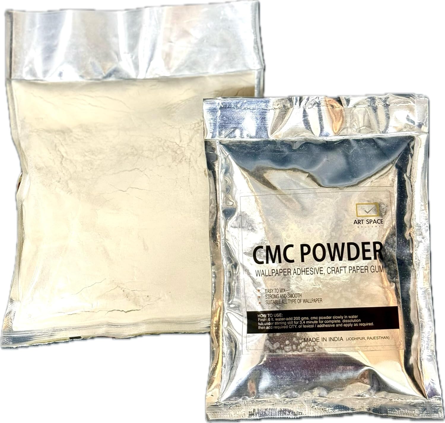 CMC POWDER All Purpose Wallpaper Adhesive Craft Paper gum for 15 rolls ...