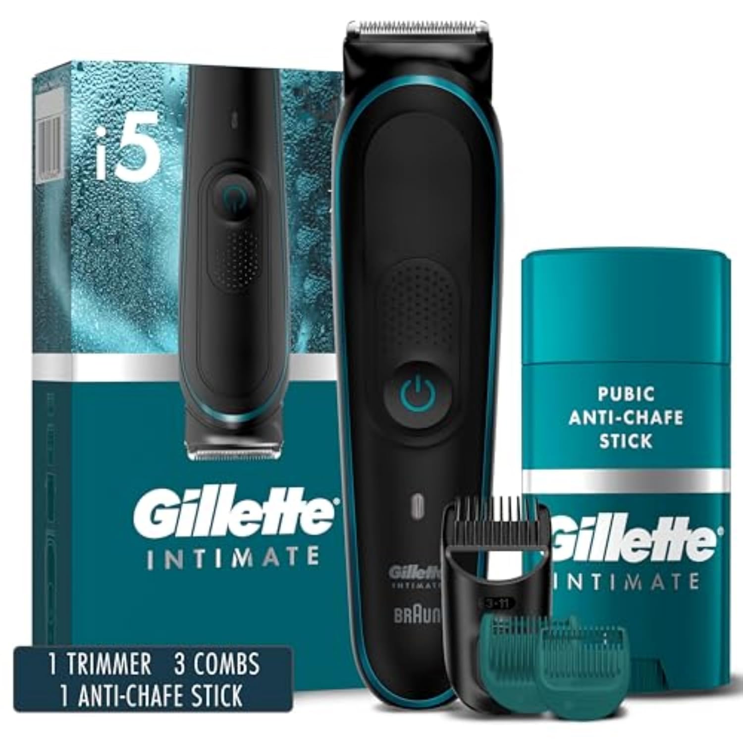 Amazon.com: Gillette Intimate Men's Pubic Hair Trimmer, SkinFirst Pubic ...