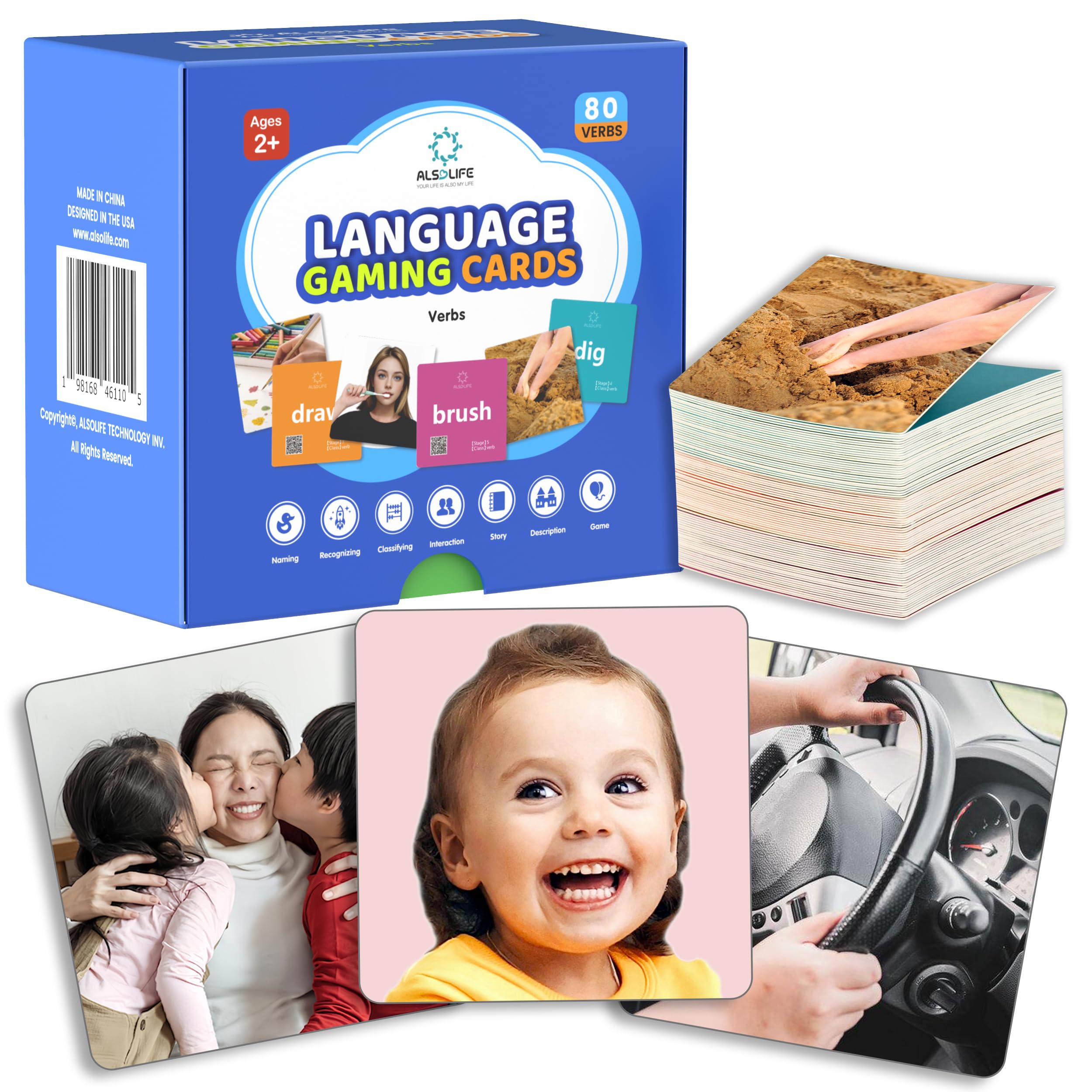 Buy 80 Verbs Picture Flashcards for Speech Development & Speech Therapy ...