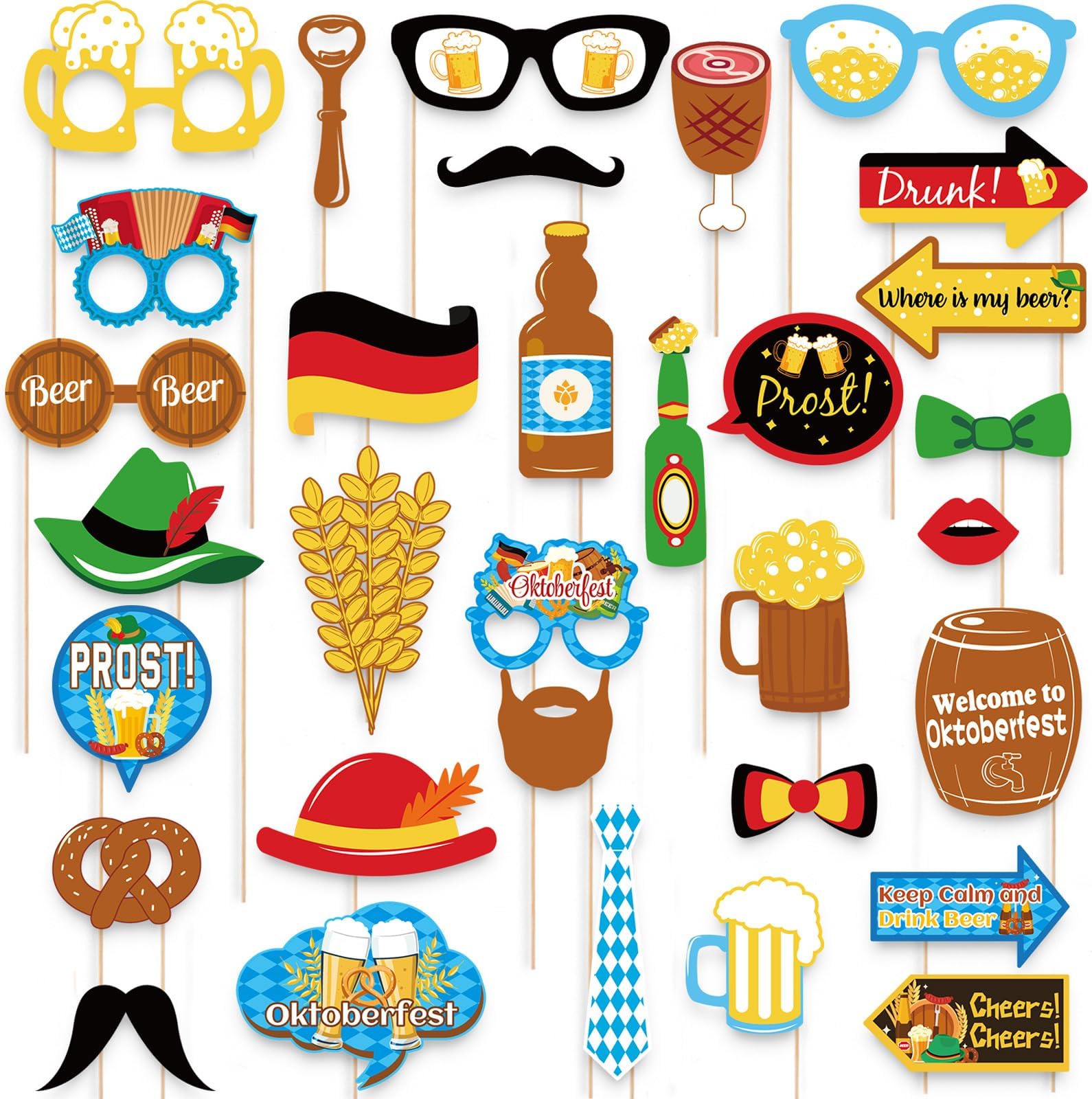 Amazon.com : 20 Pieces Oktoberfest Signs German Beer Festival Welcome ...