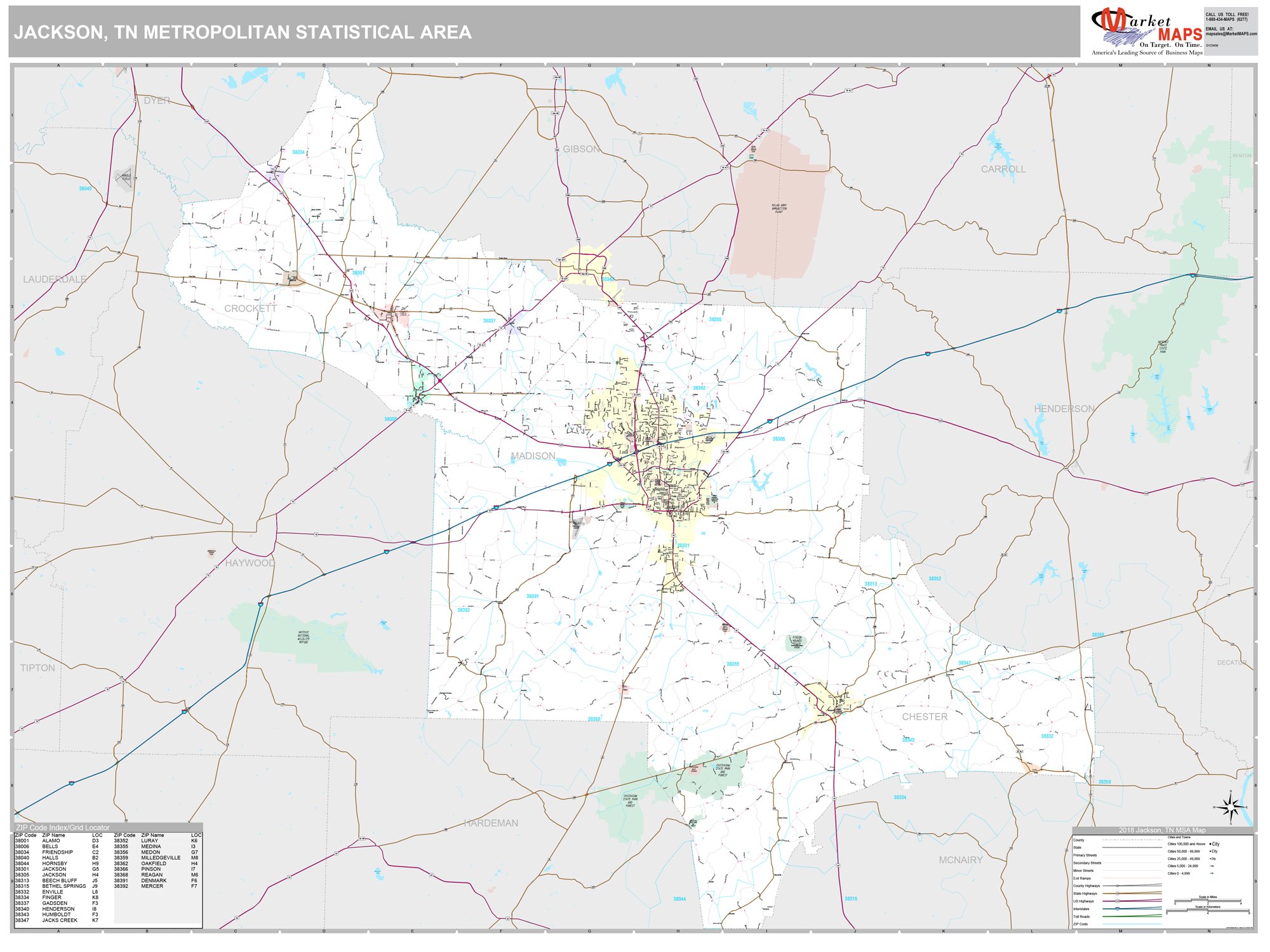 Jackson County Tn Wall Map Premium Style By Marketmaps Mitchell