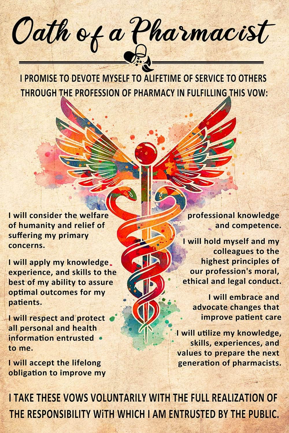 Amazon.com: 8x12 IN Oath Of A Pharmacist Metal Sign Vintage Pharmacy ...