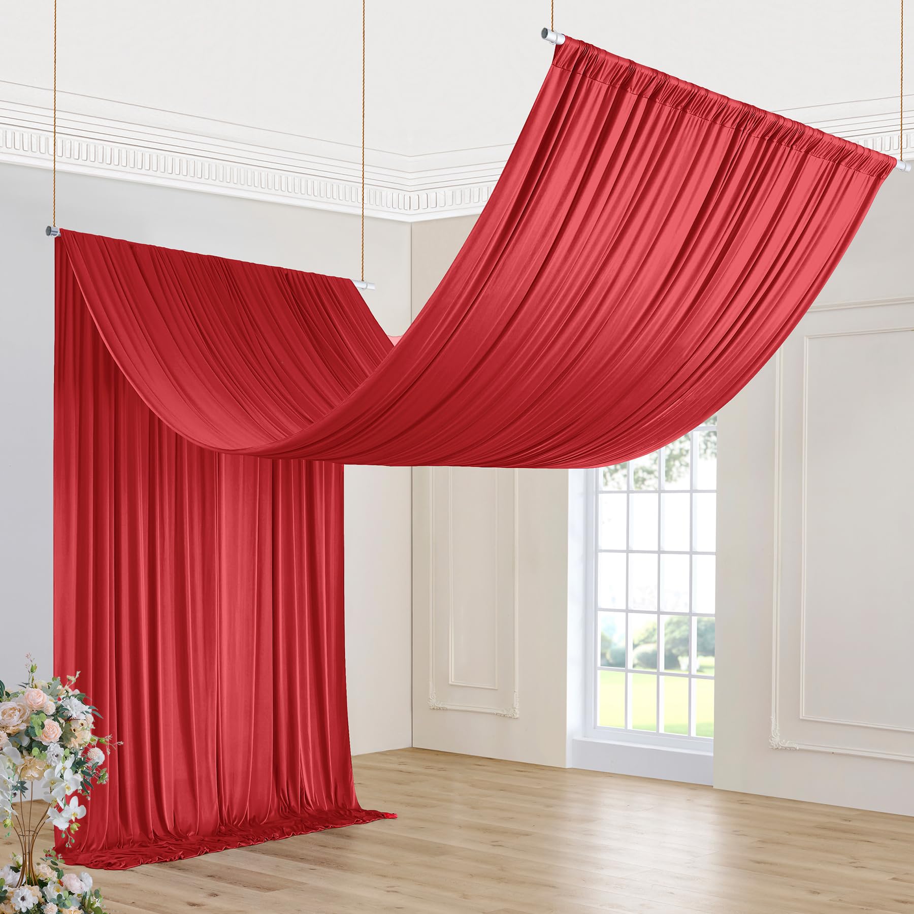 Red Drapes And Curtains Red Curtains Etsy