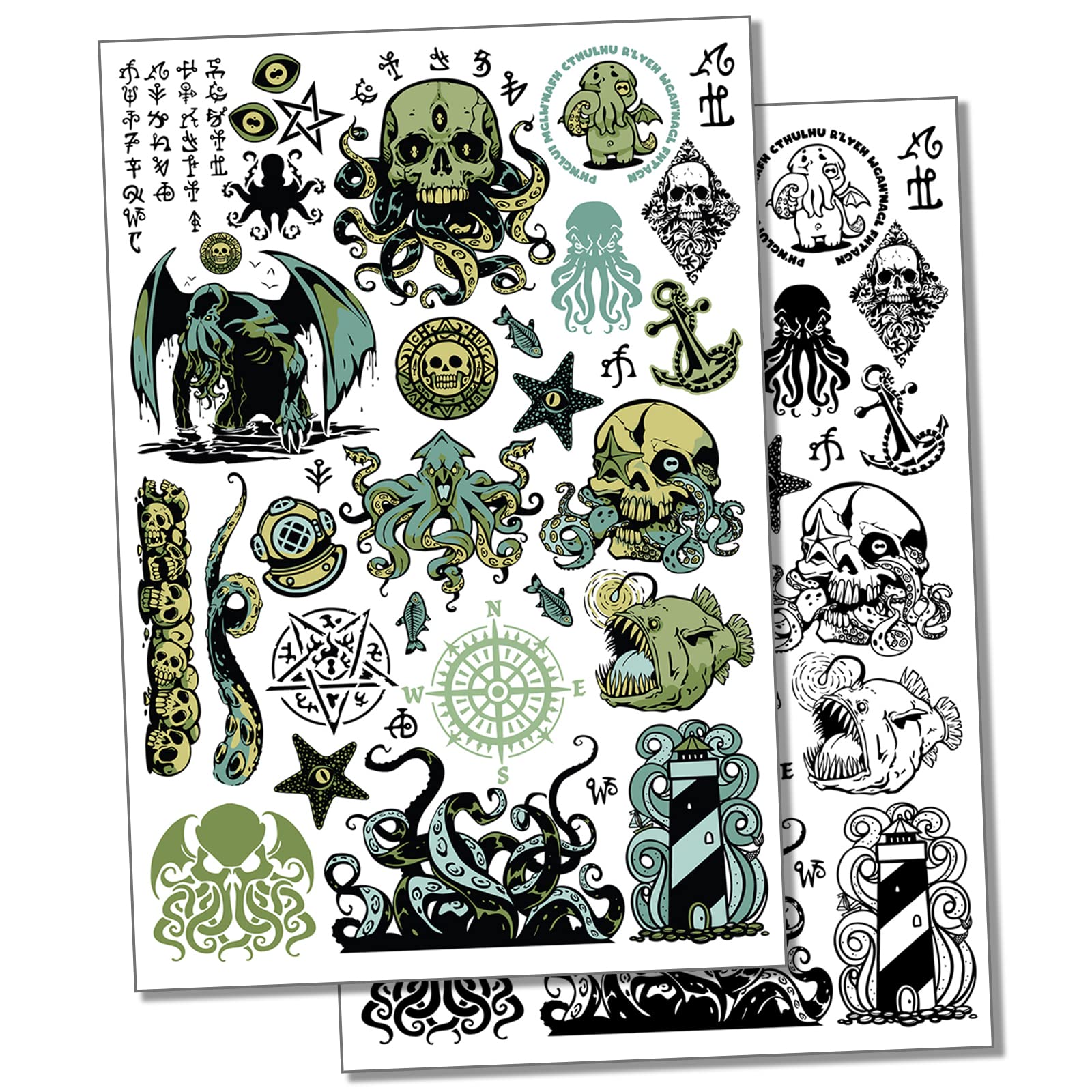 Amazon.com : Cthulhu Tentacles Octopus Eldritch Horror Temporary Tattoo ...