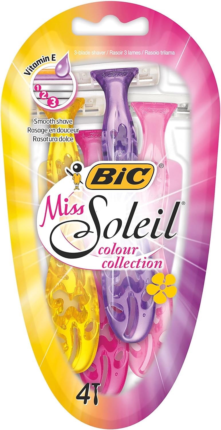 Amazon.com: BIC Miss Soleil Colour Collection Lady Razors - Pack of 4 ...