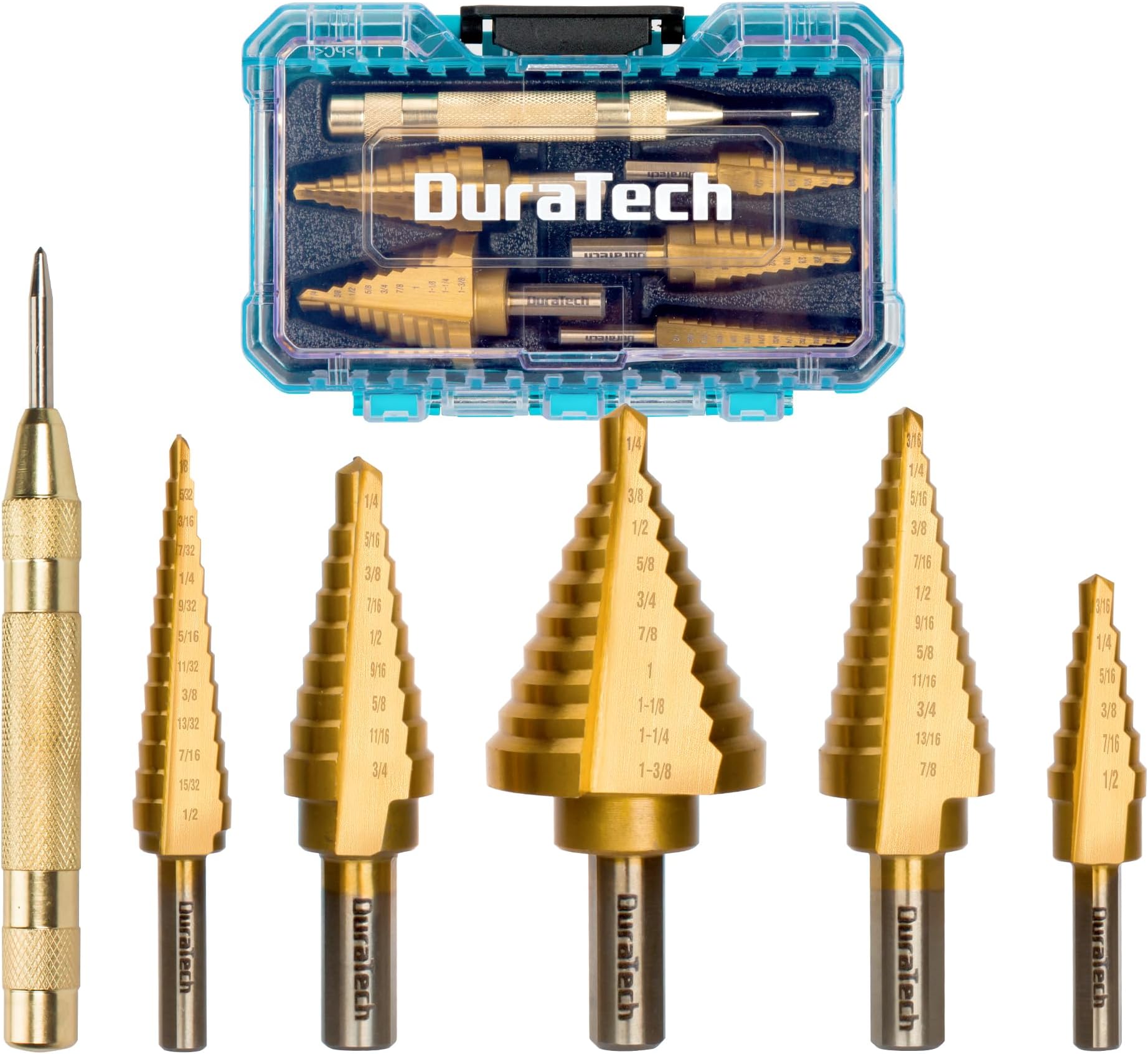 DURATECH 6 Pcs Step Drill Bit & 33 Pcs Impact Screwdriver Bit Socket ...
