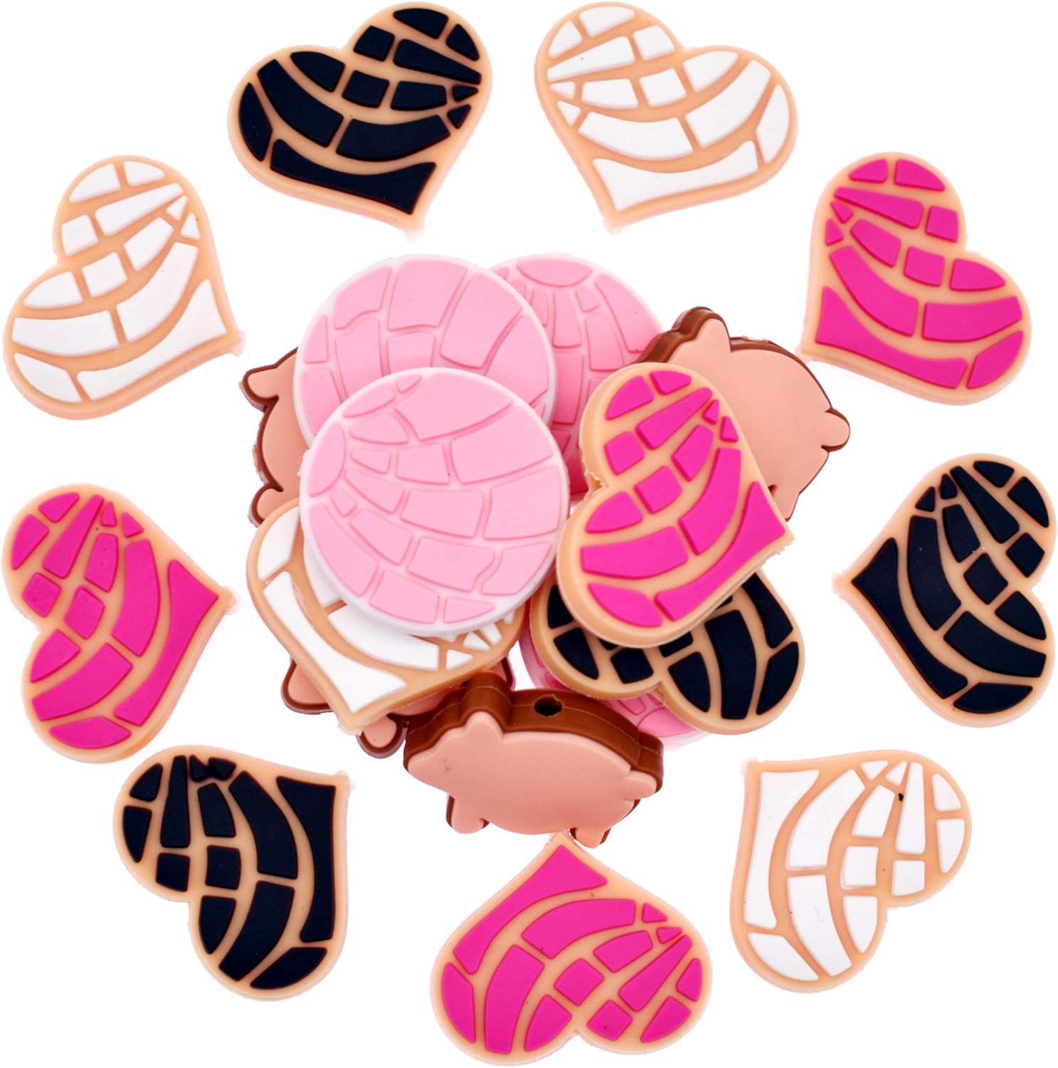 Amazon.com: 20PCS/Set Silicone Focal Bead Concha Cute Loose Beads ...