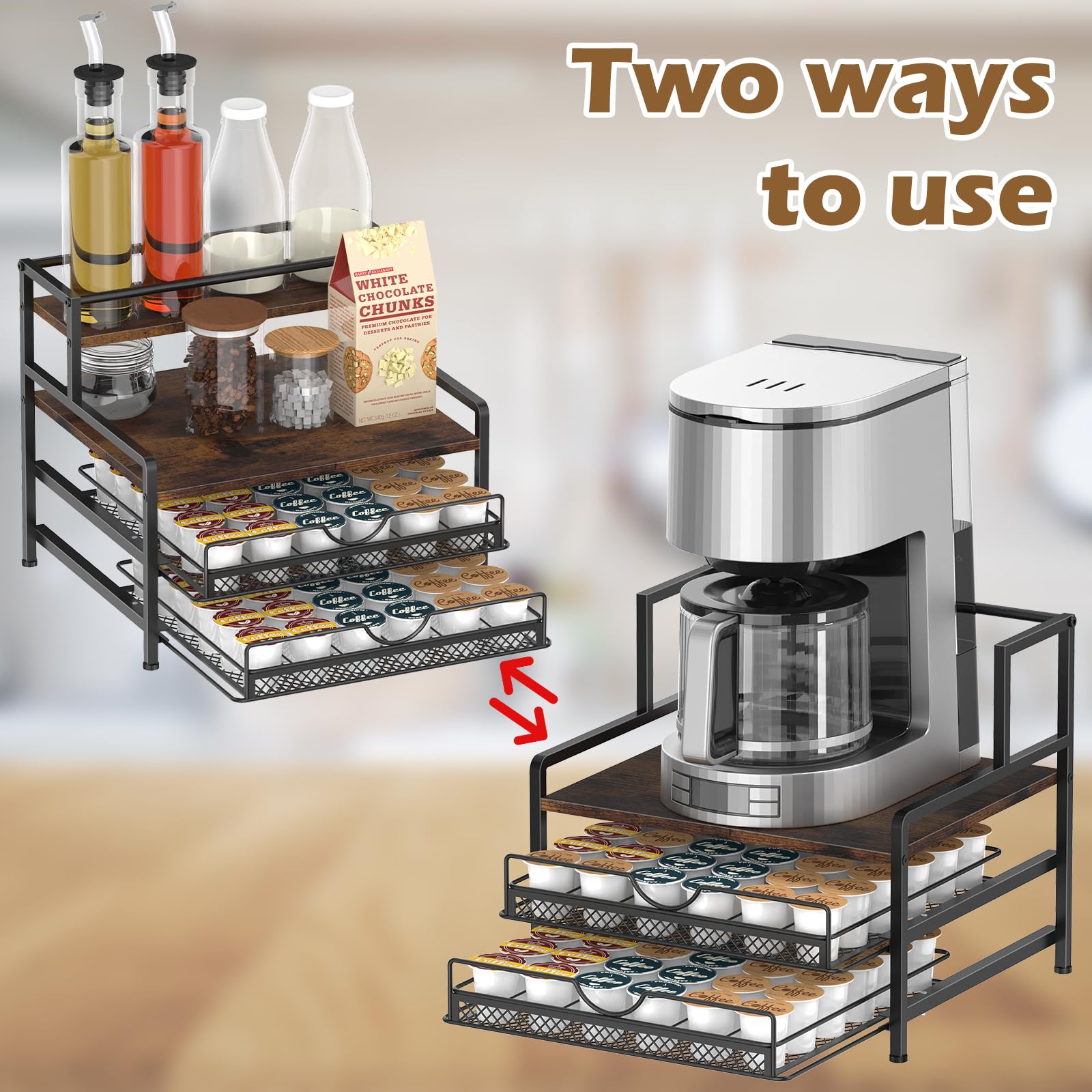 Snapklik.com : Coffee Bar Organizer, Coffee Pod Organizer,3 Tier Coffee ...
