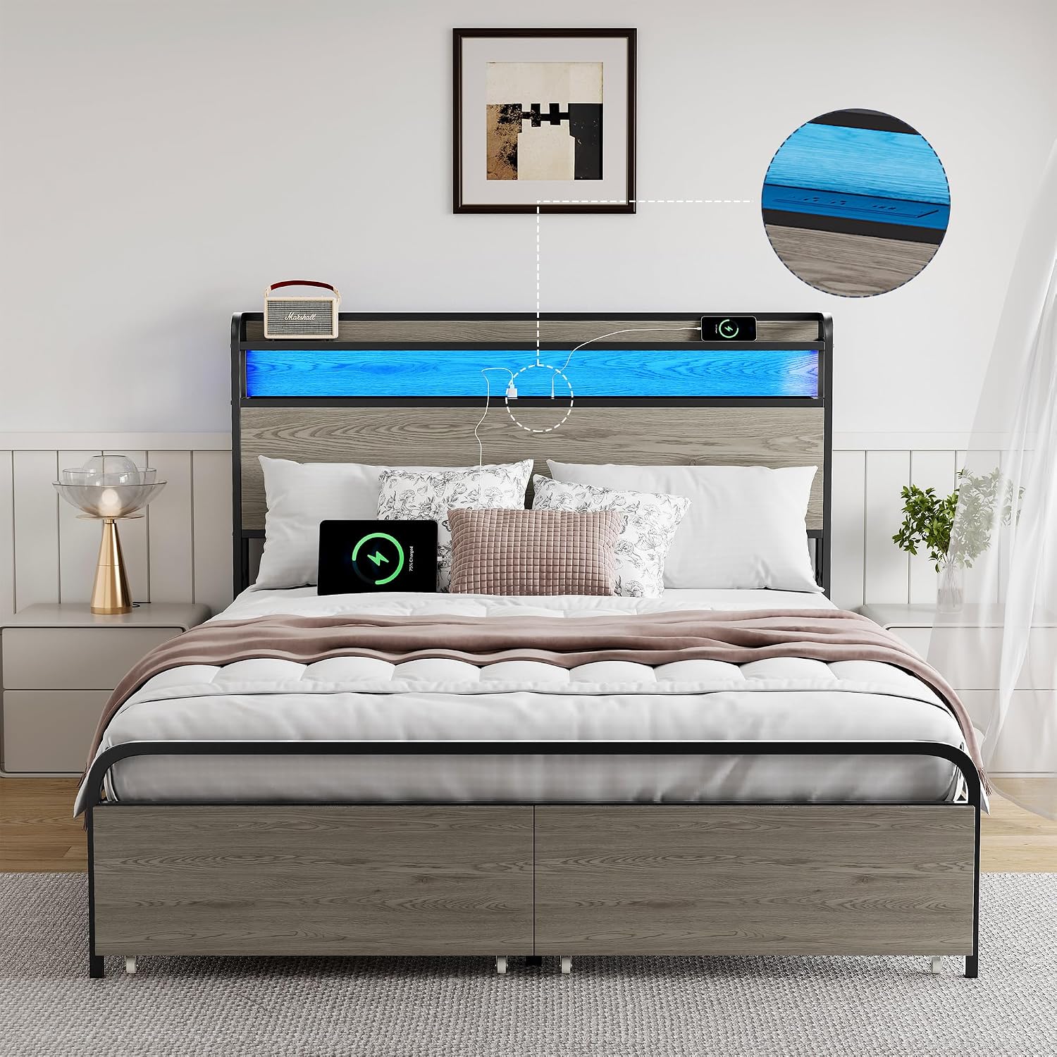 Belleze Century Bed With Drawer
