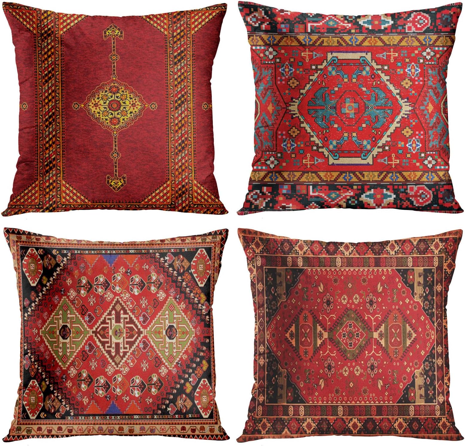SZXYCZL Boho Throw Pillow Covers 18X18 Inch Set of 2,Bohemia Carpet ...