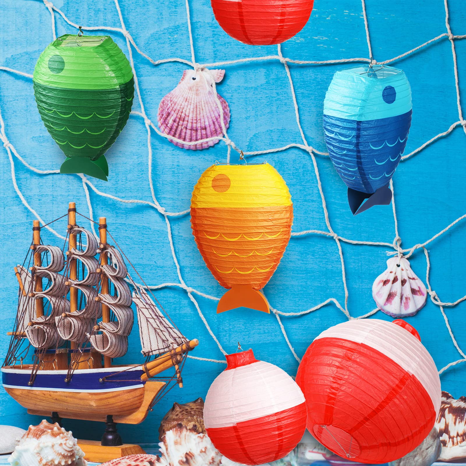 Snapklik.com : 17 Pcs Fishing Birthday Party Decorations Set 3 Fish ...