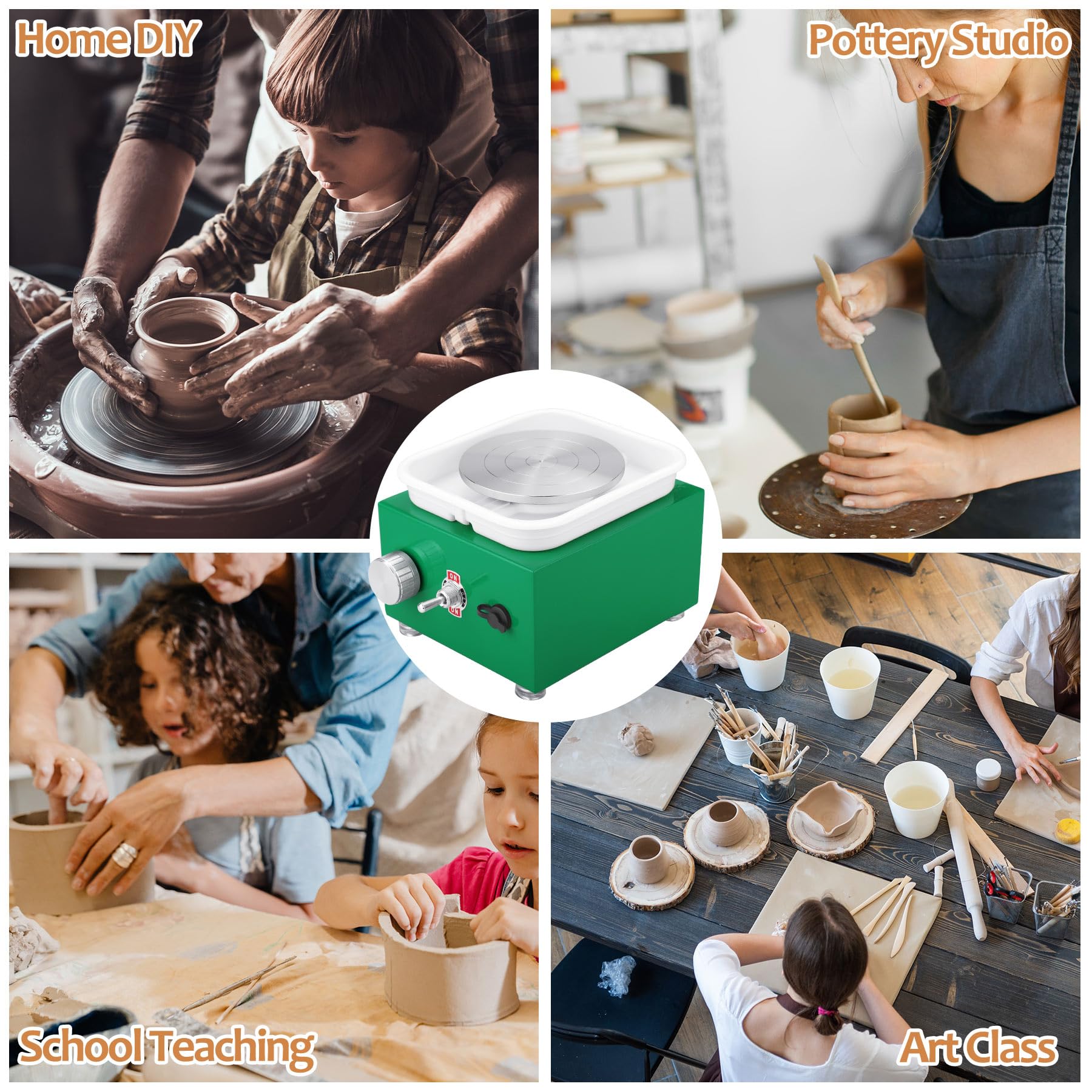 Dexcip Mini Pottery Wheel, Electric Potter's Wheel Speed Adjustable ...