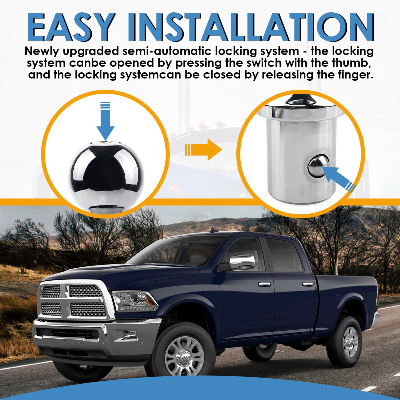 60618 Puck System Gooseneck Hitch Ball Kit Compatible with 2013-2023 ...