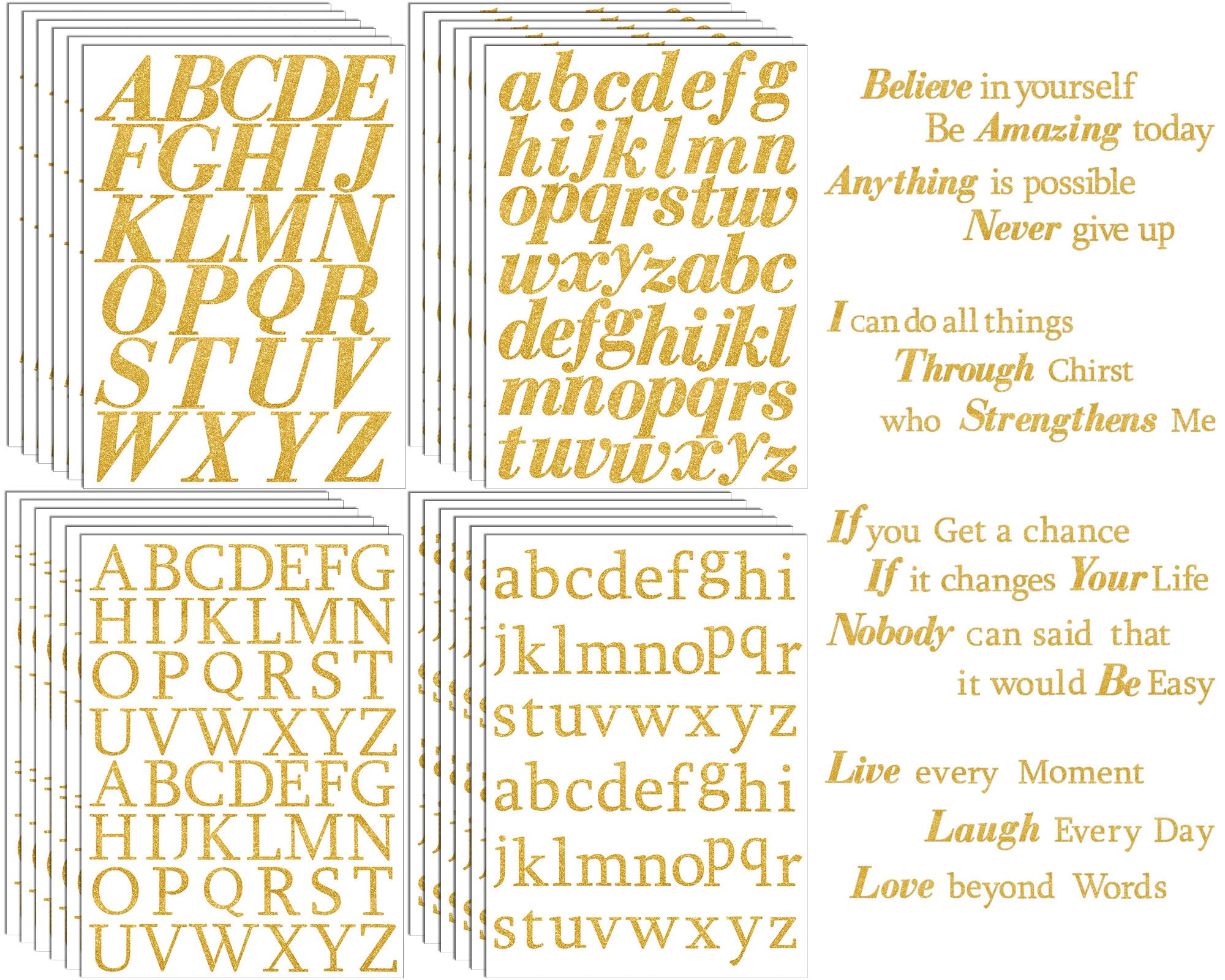 Amazon.com: Noveread 1092 Pcs 24 Sheets DIY Self Adhesive Letter ...