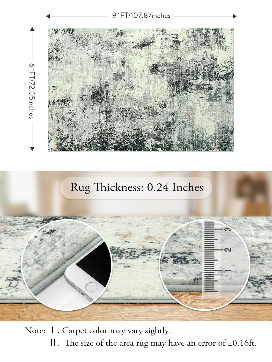 Lahome Modern Abstract 6x9 Area Rugs,Washable Soft Stain Resistant ...