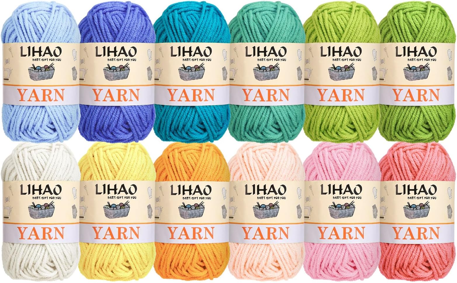 Hello 100% Cotton 12 Ball Yarn Pack - Pastel : Amazon.co.uk: Home & Kitchen