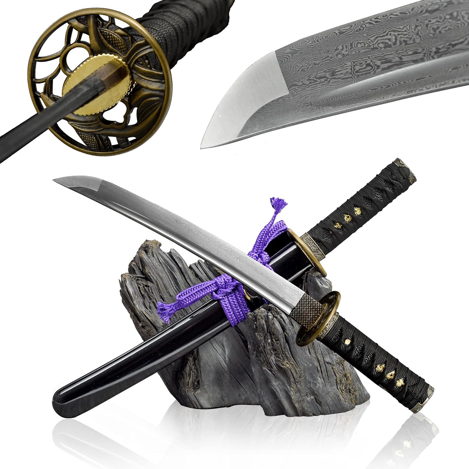 Amazon.com : SJ SHI JIAN Folded Steel Tanto 21inch Japanese Samurai ...