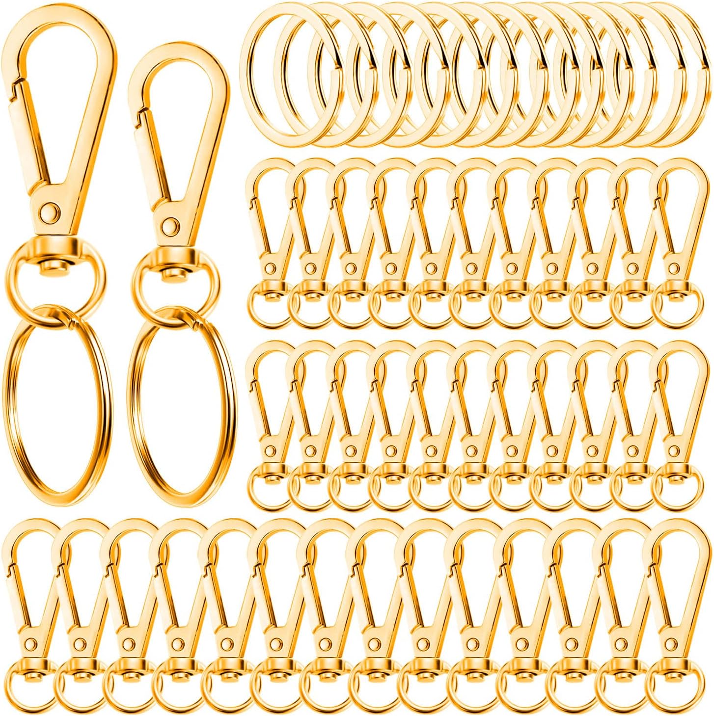 Amazon.com: 100PCS Swivel Clasps Lanyard Snap Hooks with Key Rings ...