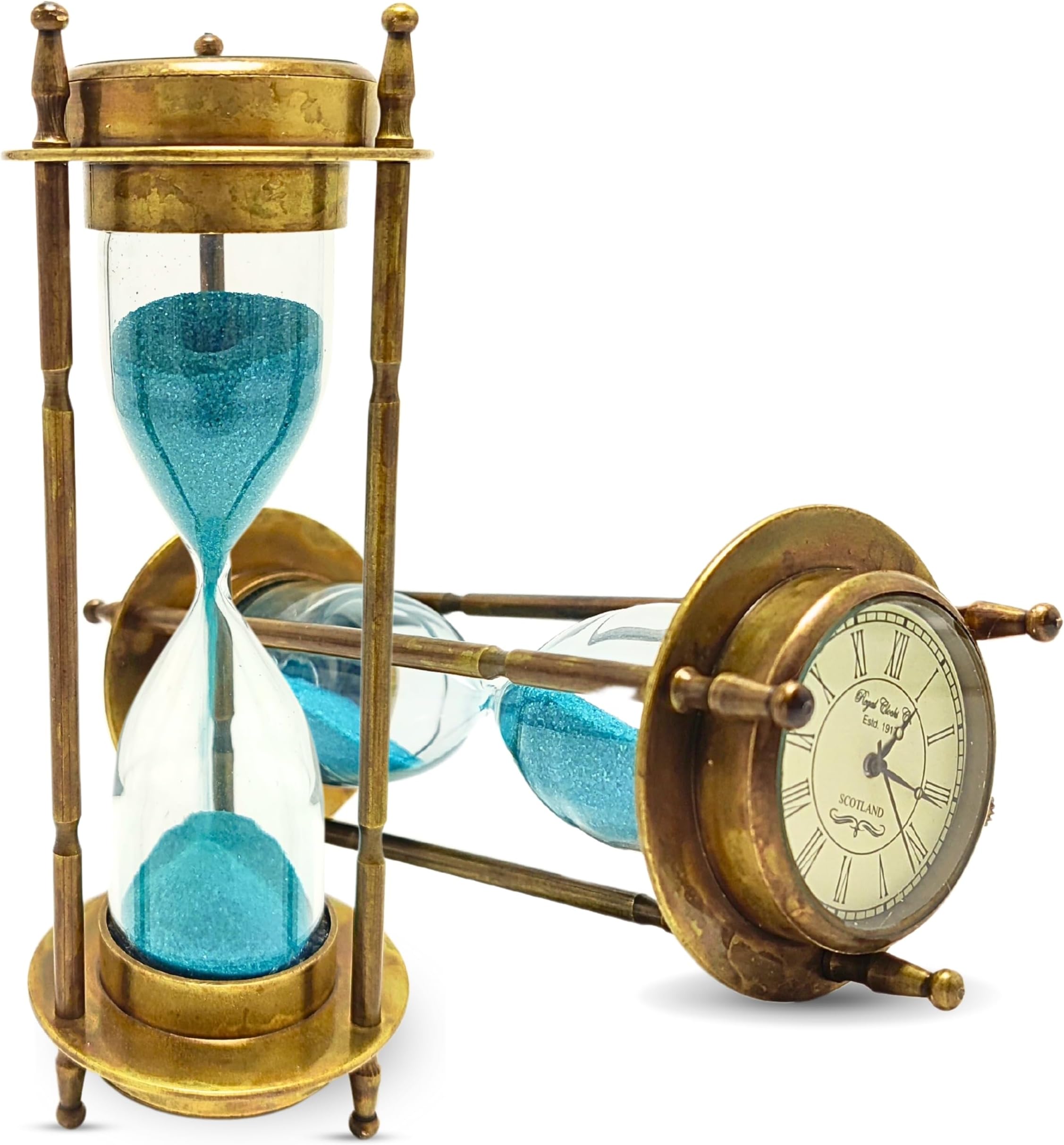 Amazon.com: 7 Nautical Brass Sand Timer Hourglass with Maritime Brass ...