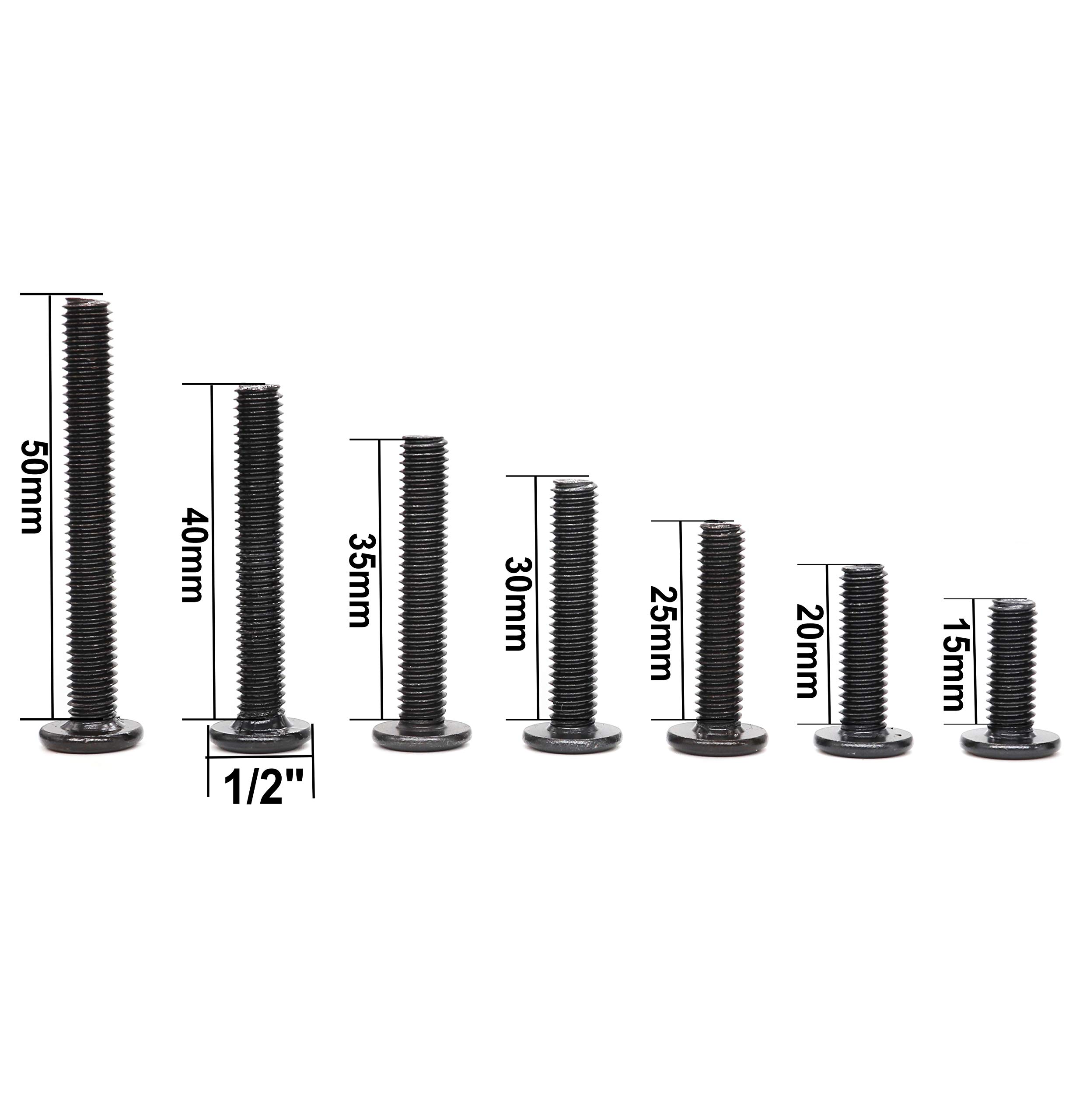 Snapklik.com : 10-Pack Hex Socket Cap M6x15mm Black Bolts Connecting ...