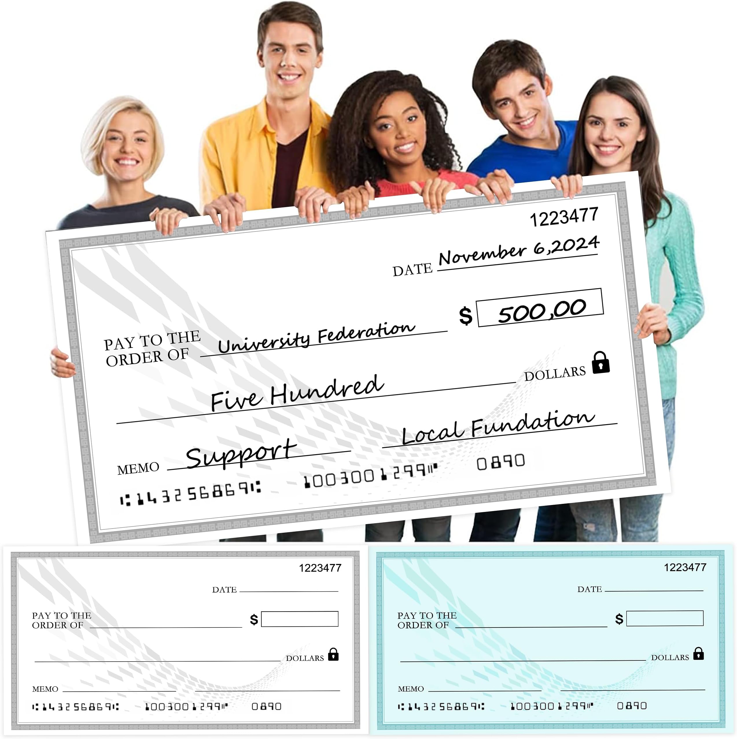 Amazon.com : Reusable Big Checks 30" x 16" - Giant Blank Check ...