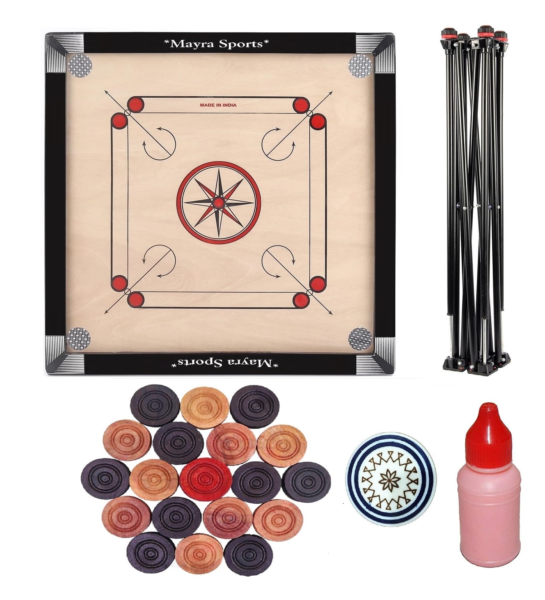 Buy mayra Ms Adjustable Stand & Carrom Board With All Accessories (Full ...