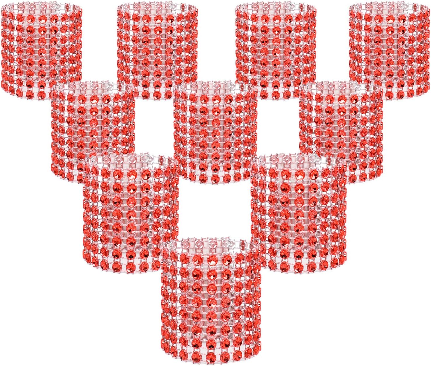 Amazon.com: Wotoban Red Napking Rings Holder Set of 150pcs,Diamond ...