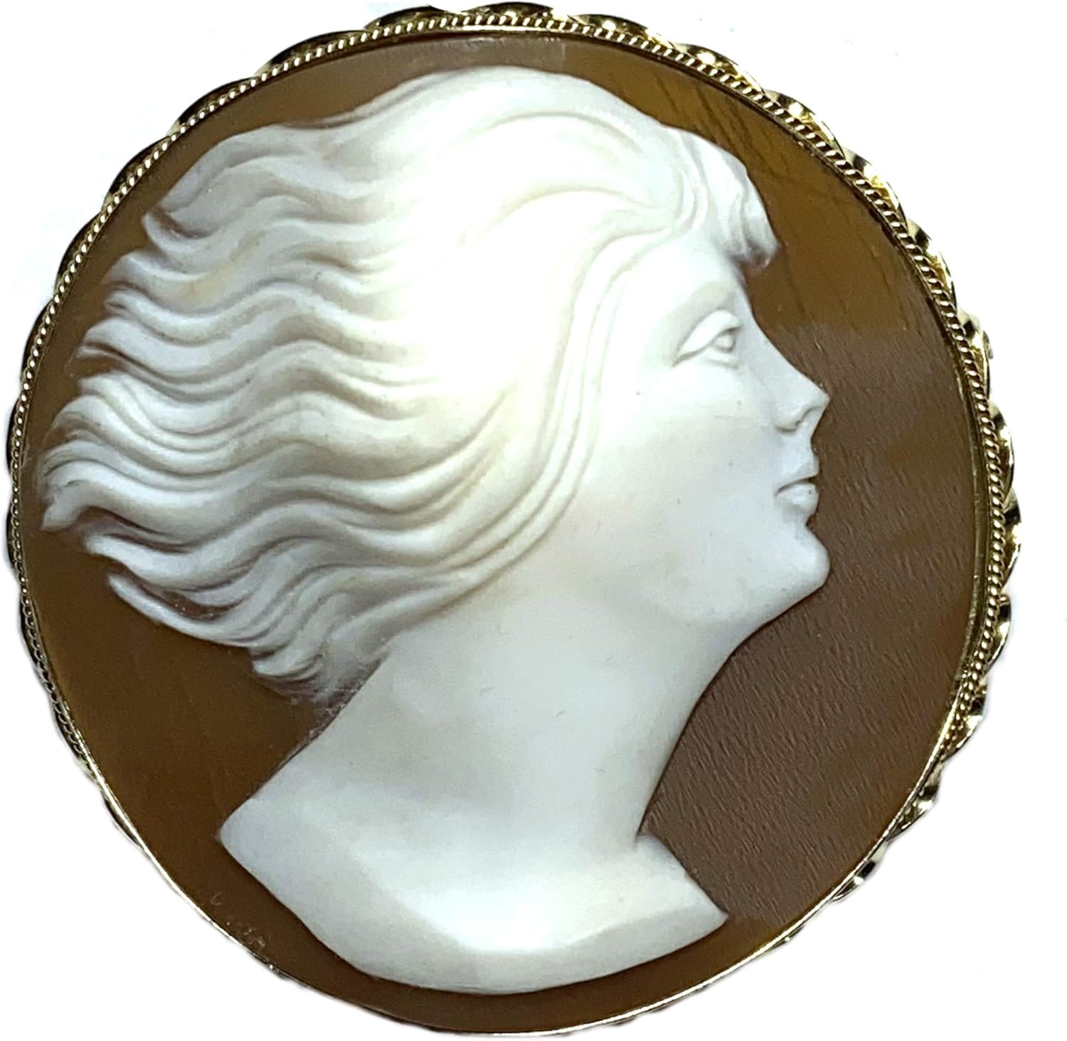 Amazon.com: Cameo Brooch Pendant Enhancer, Modern Art, Genuine Sardonyx ...